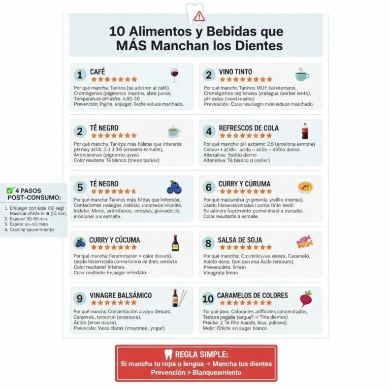 Alimentos que Manchan los Dientes: Guía Completa 2025